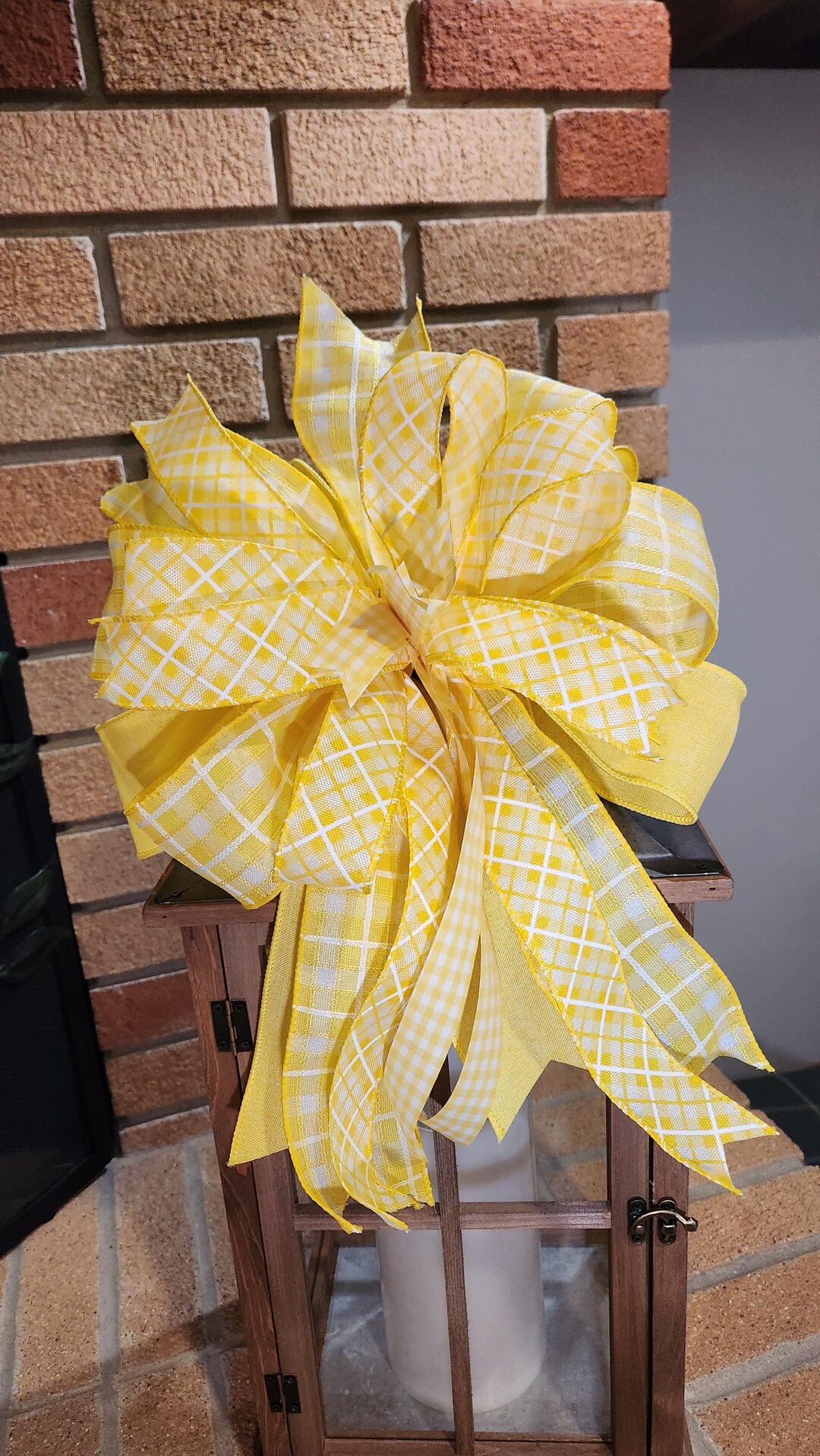 Sunny Yellow 6-ribbon Fabulously Full 12-inch Bow With Flowing 12-inch ...