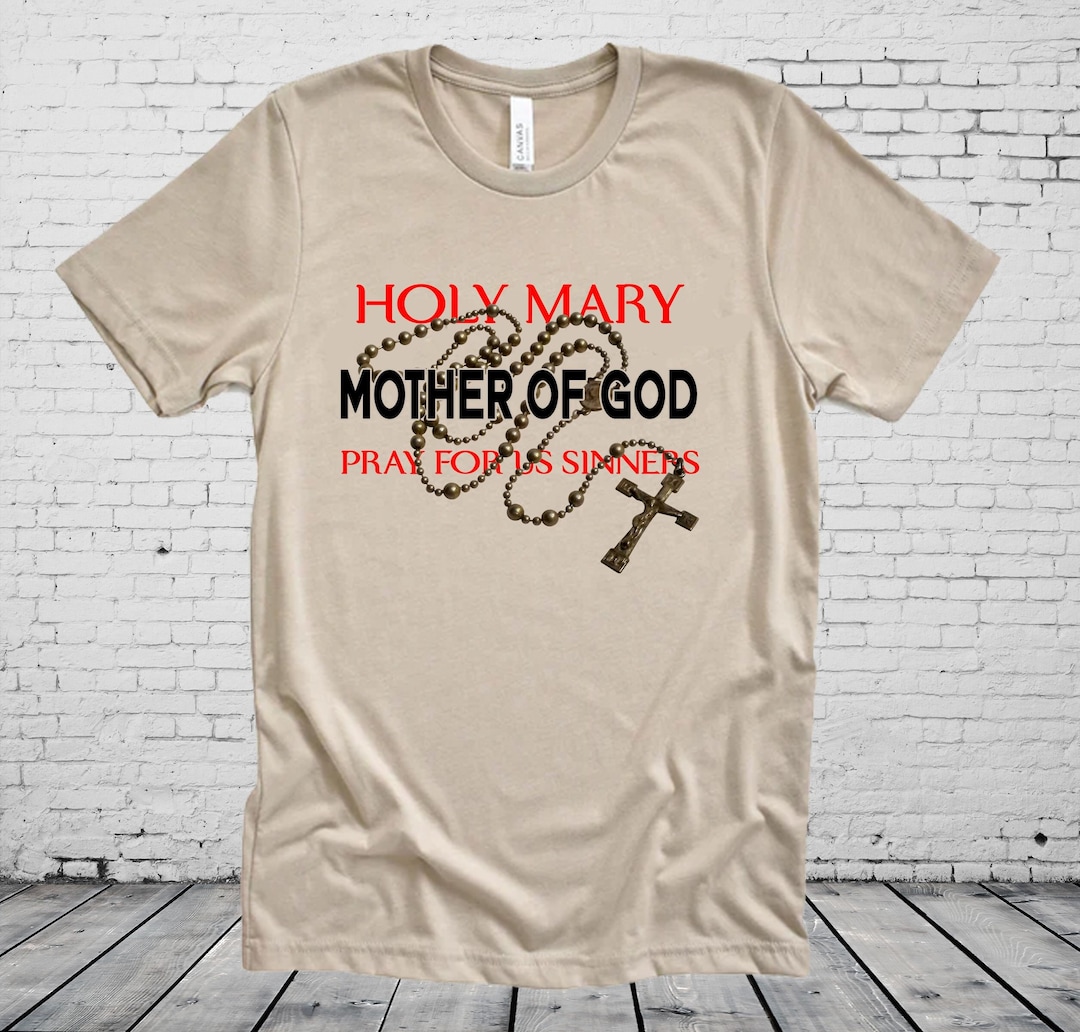 Rosary Tshirt, Hail Mary Tee, Prayer Beads, Holy Mary Religious Unisex ...