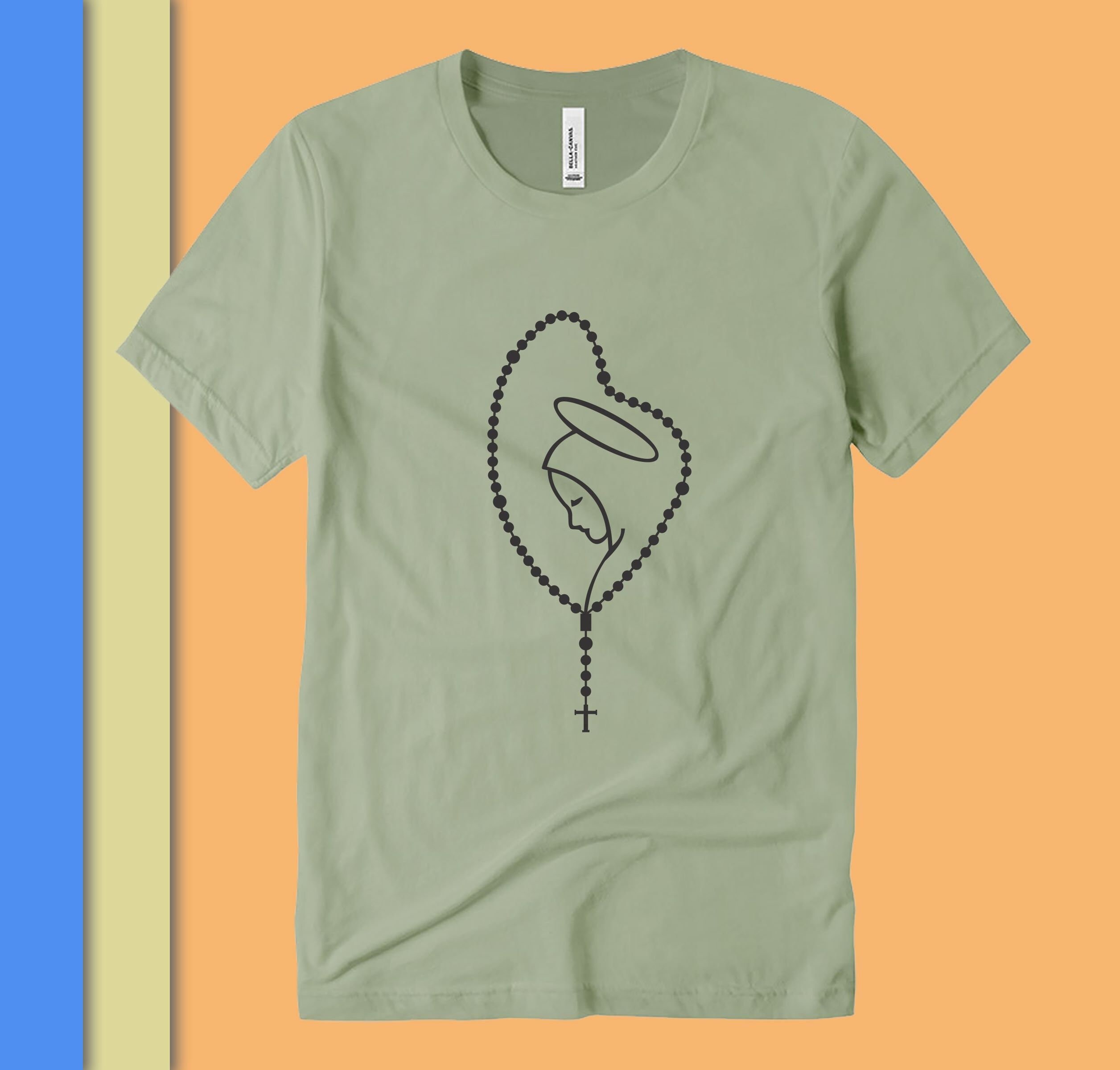 Our Lady of the Rosary Tshirt, Virgin Mary Protection Shirt, Modern ...