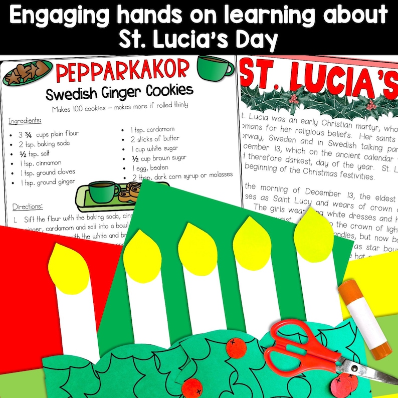 St. Lucia Crown Digital Printable Template St Lucia Day Swedish ...