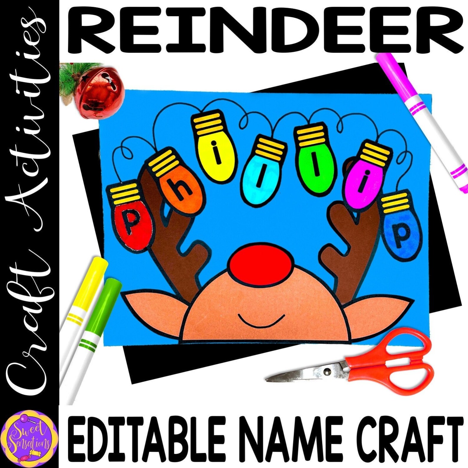 Reindeer Craft Paper Template for Kids | Kids Christmas Crafts ...