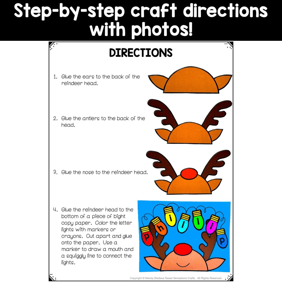 Reindeer Craft Paper Template for Kids | Kids Christmas Crafts ...