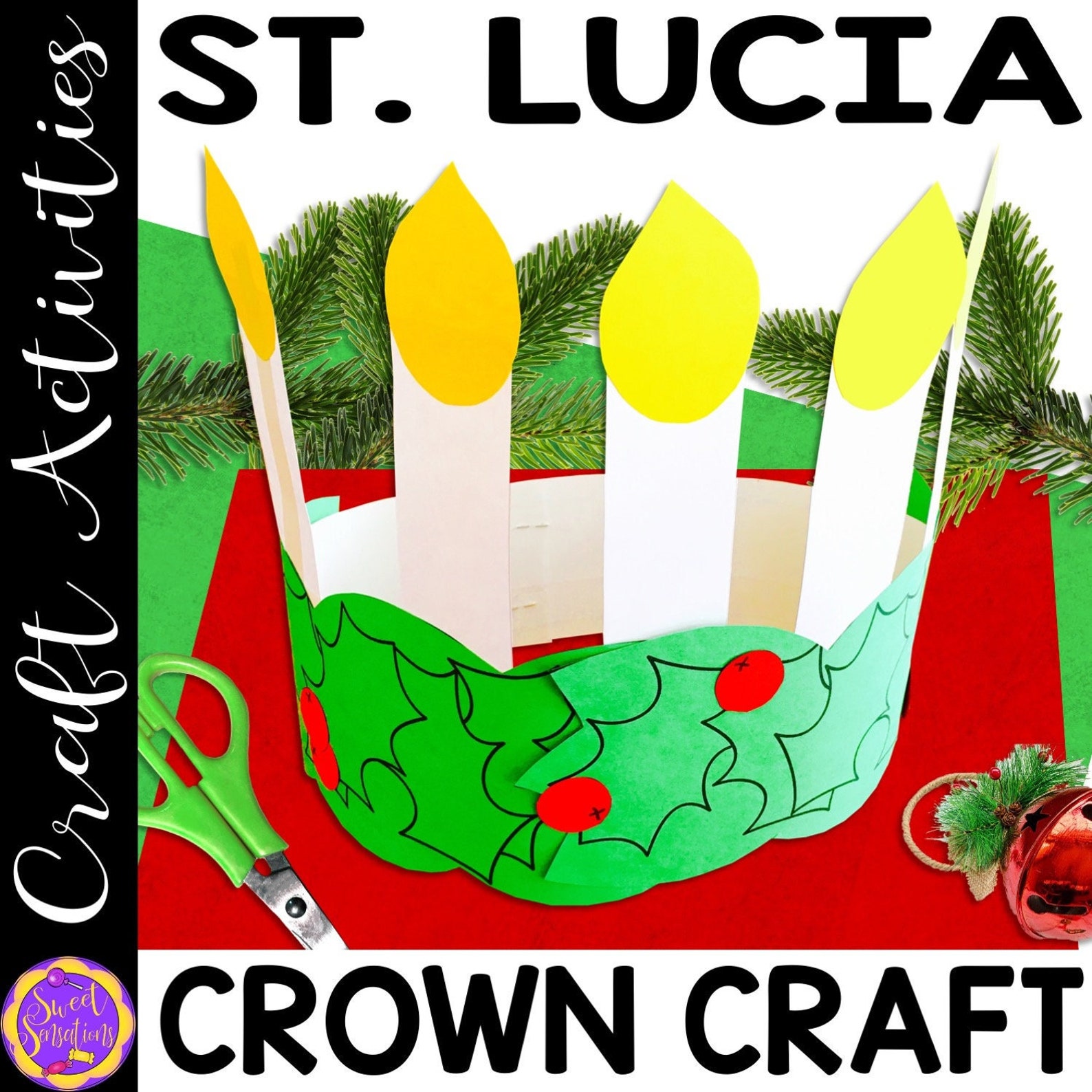 St. Lucia Crown Digital Printable Template St Lucia Day Swedish ...