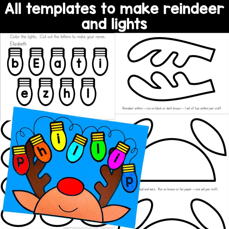 Reindeer Craft Paper Template for Kids | Kids Christmas Crafts ...