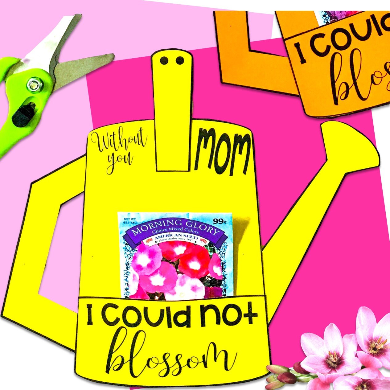 Mother’s Day Craft Mothers Day Card Flower Activities Watering Can Seed ...