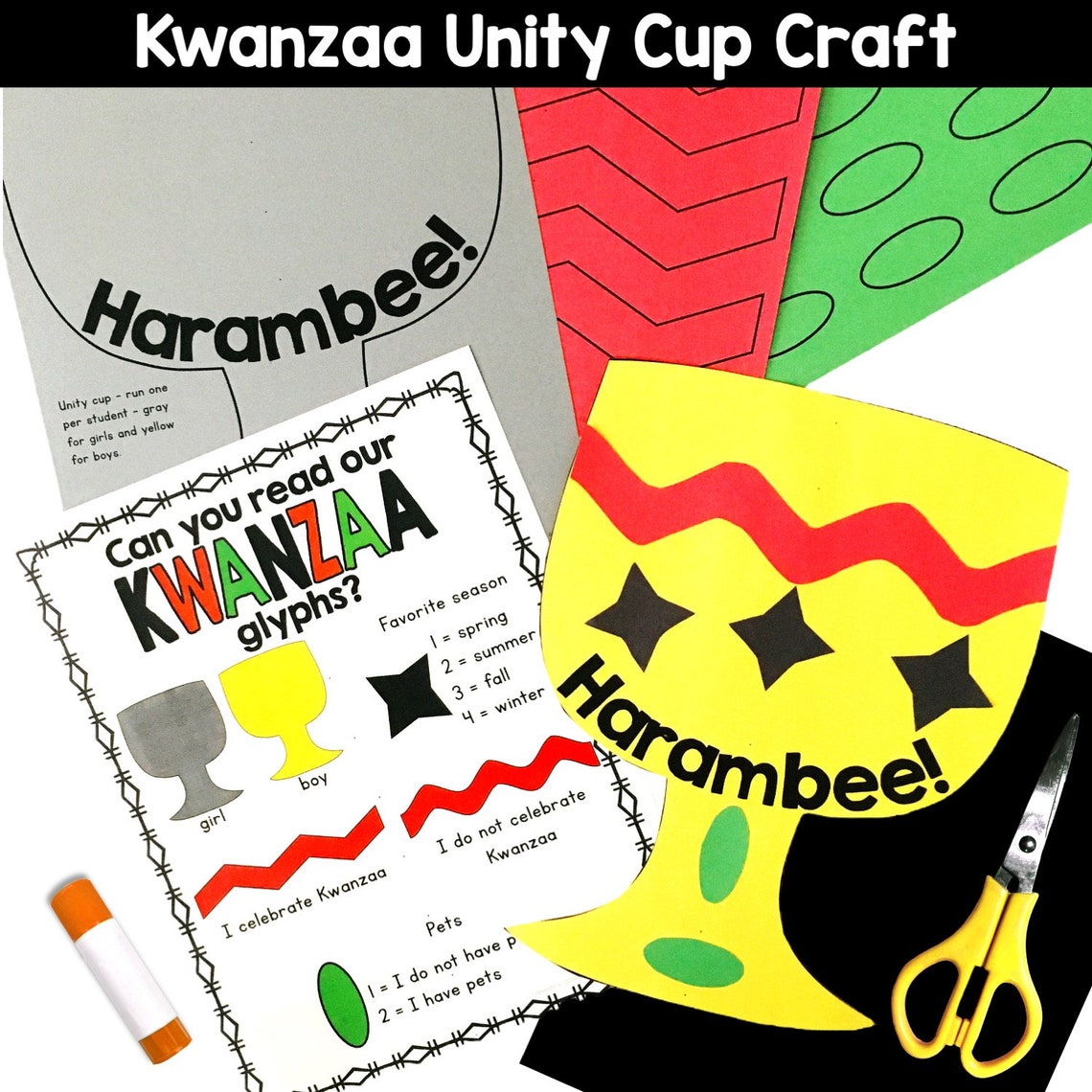 Kwanzaa Craft Umoja or Unity Cup for Children Paper Templates - Etsy