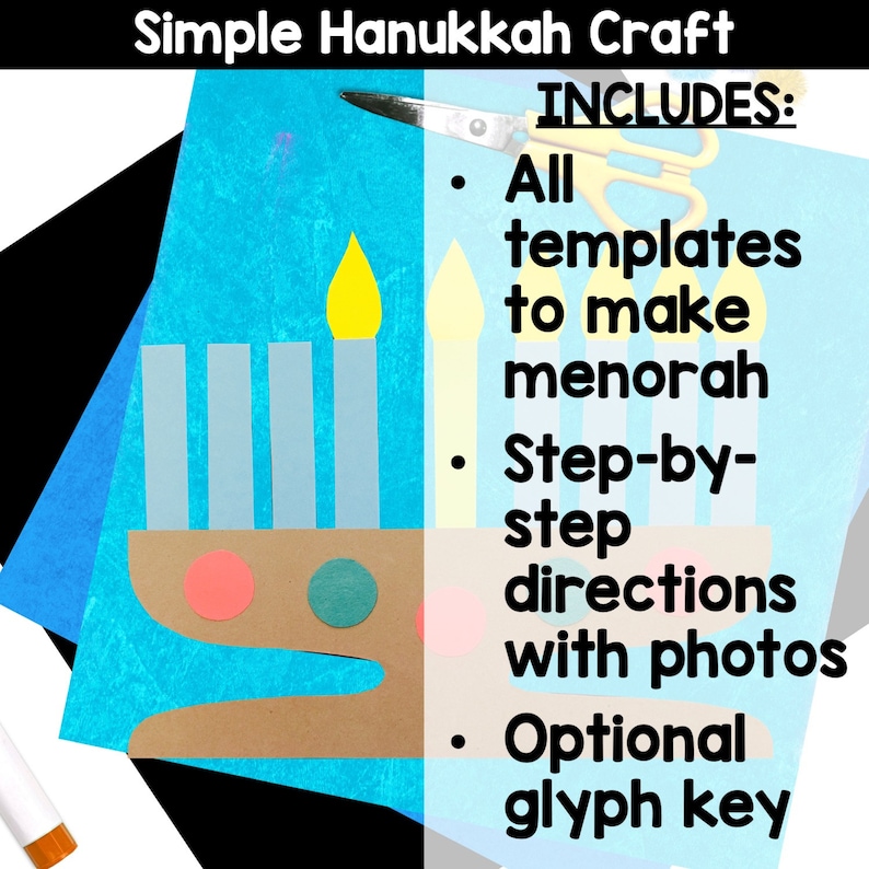 Hanukkah Menorah Craft Printable Template - Etsy