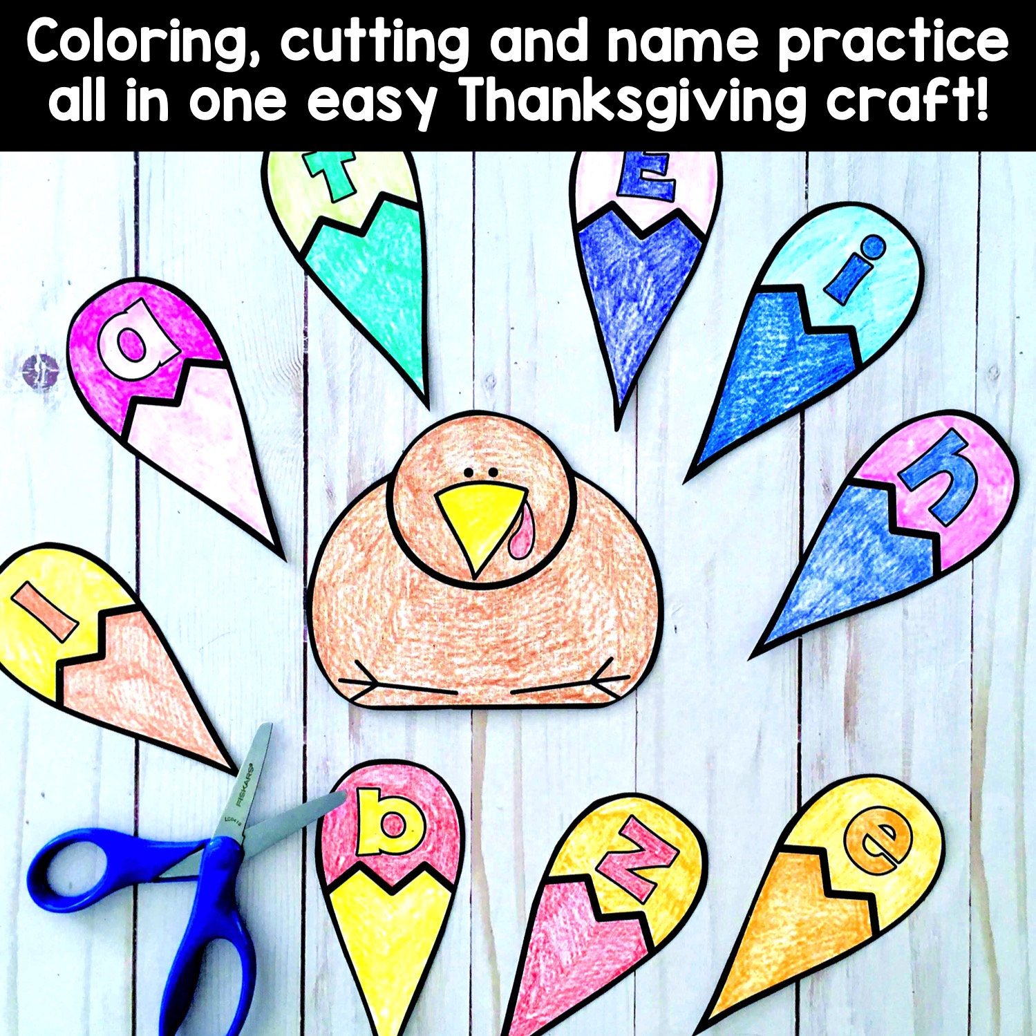 Thanksgiving Turkey Name Craft for Kids Instant Download Editable PDF ...