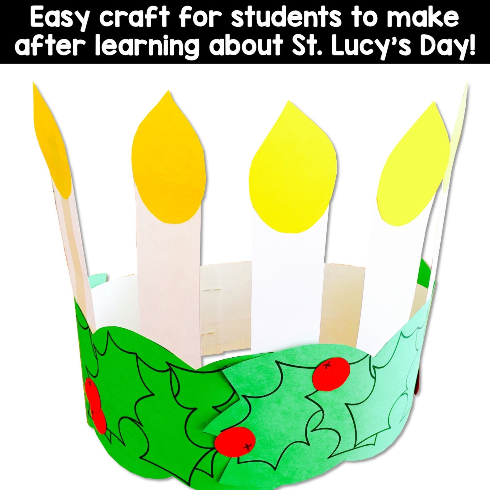 St. Lucia Crown Digital Printable Template St Lucia Day Swedish ...