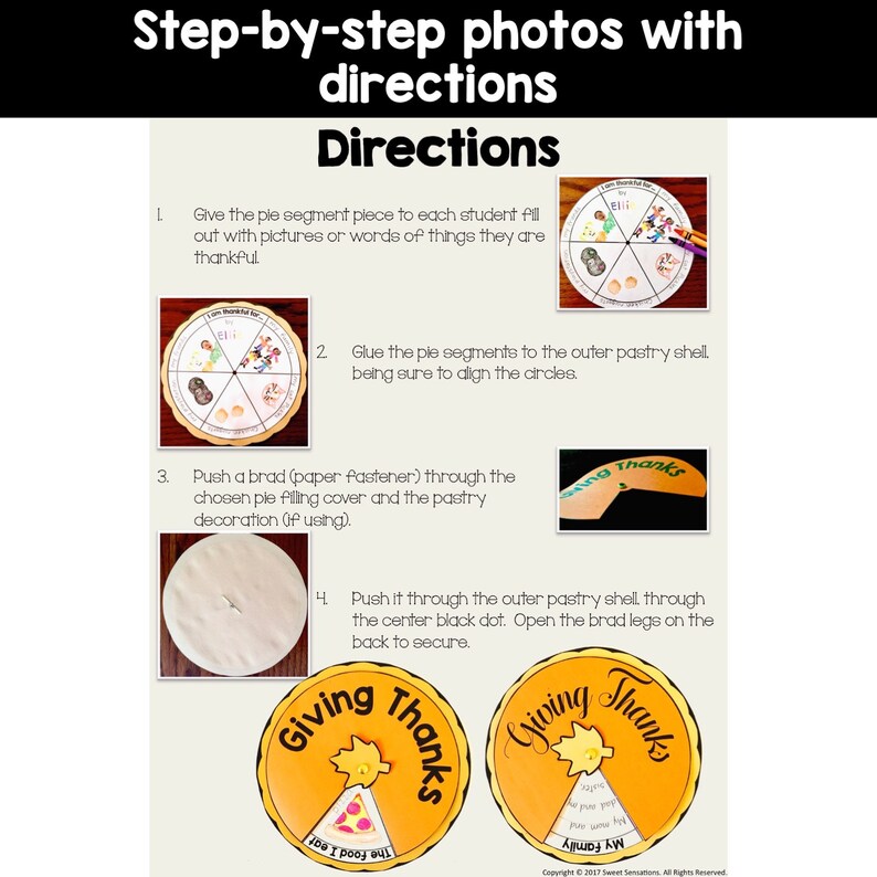 Printable Pumpkin Pie Thankful Craft | Low-prep Thanksgiving Activity ...