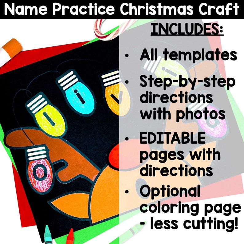 Reindeer Craft Paper Template for Kids | Kids Christmas Crafts ...