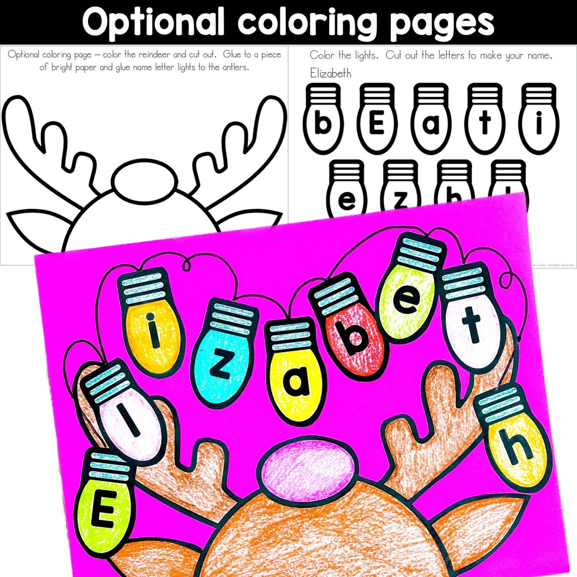 Reindeer Craft Paper Template for Kids | Kids Christmas Crafts ...