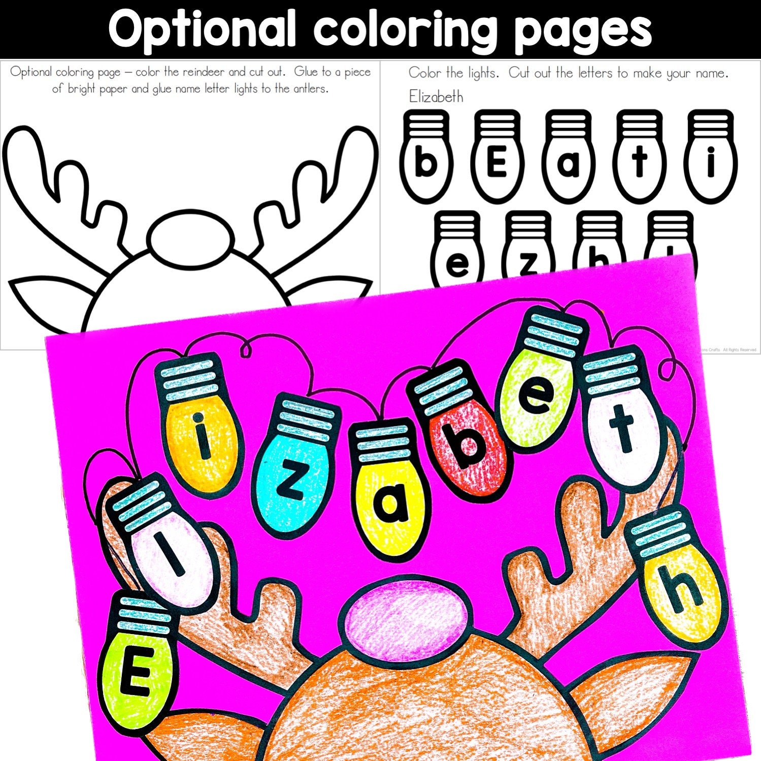 Reindeer Craft Paper Template for Kids | Kids Christmas Crafts ...