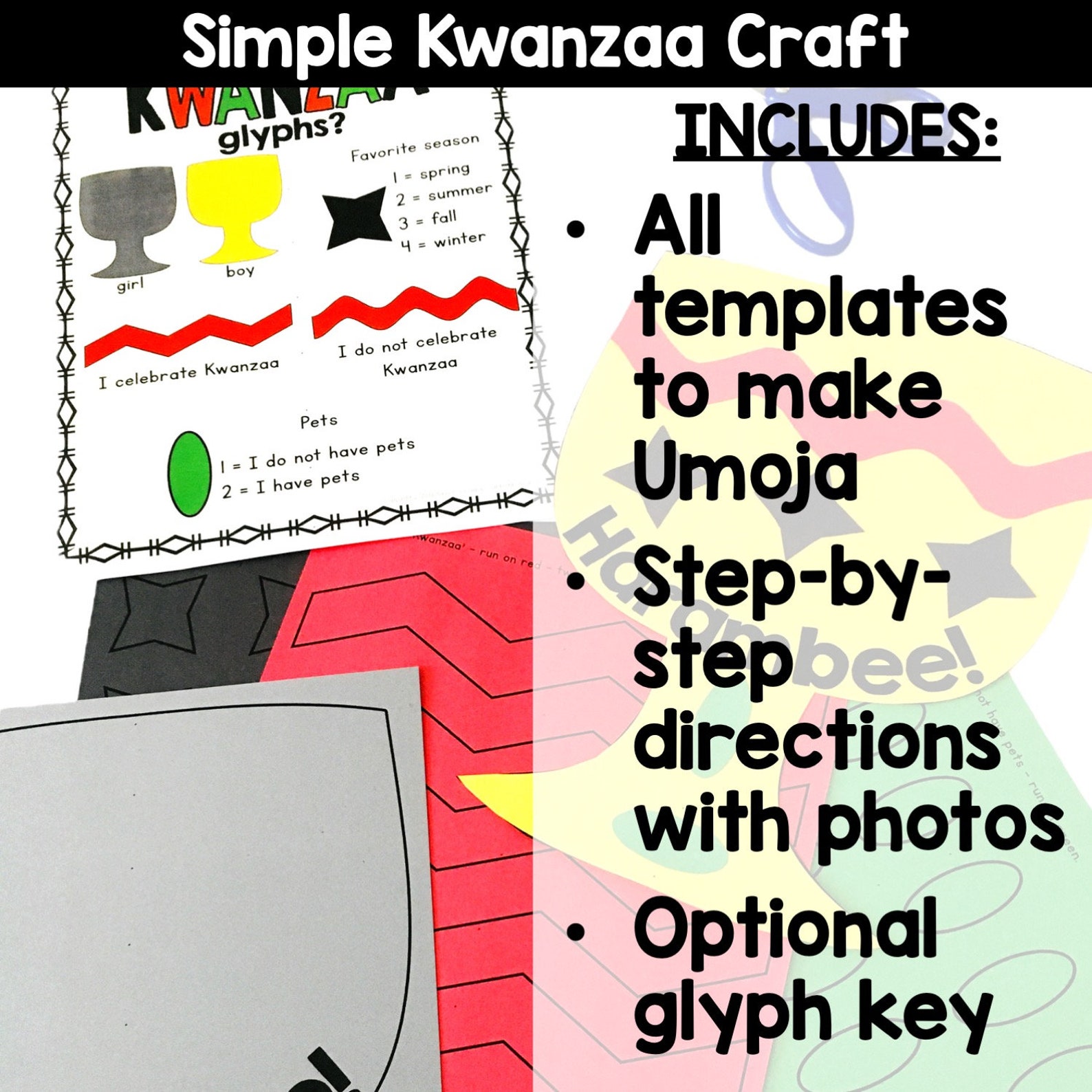 Kwanzaa Craft Umoja or Unity Cup for Children Paper Templates - Etsy