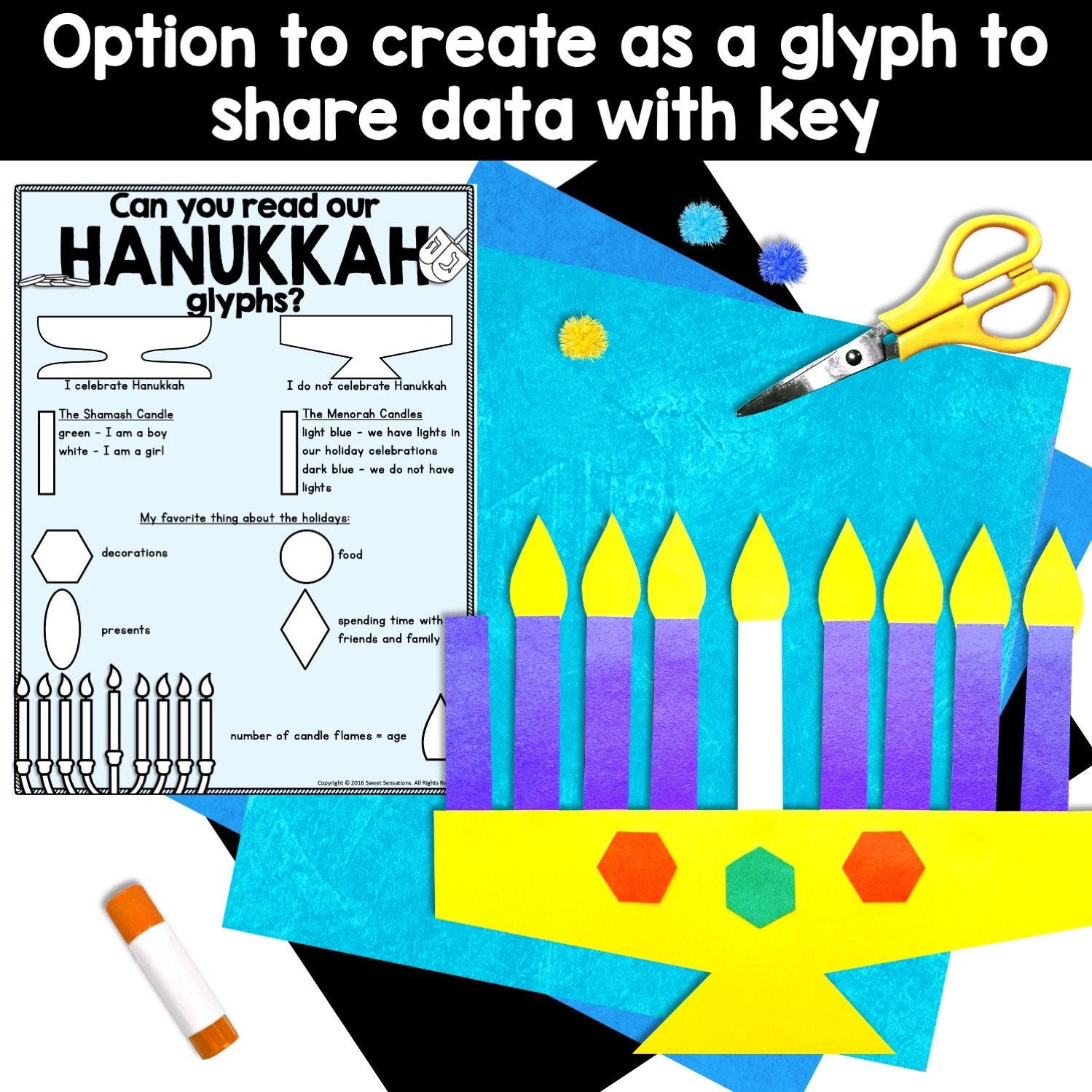 Hanukkah Menorah Craft Printable Template - Etsy