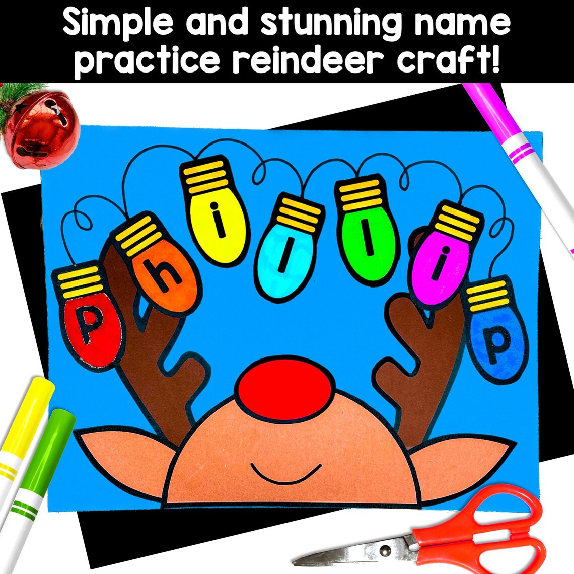 Reindeer Craft Paper Template for Kids | Kids Christmas Crafts ...