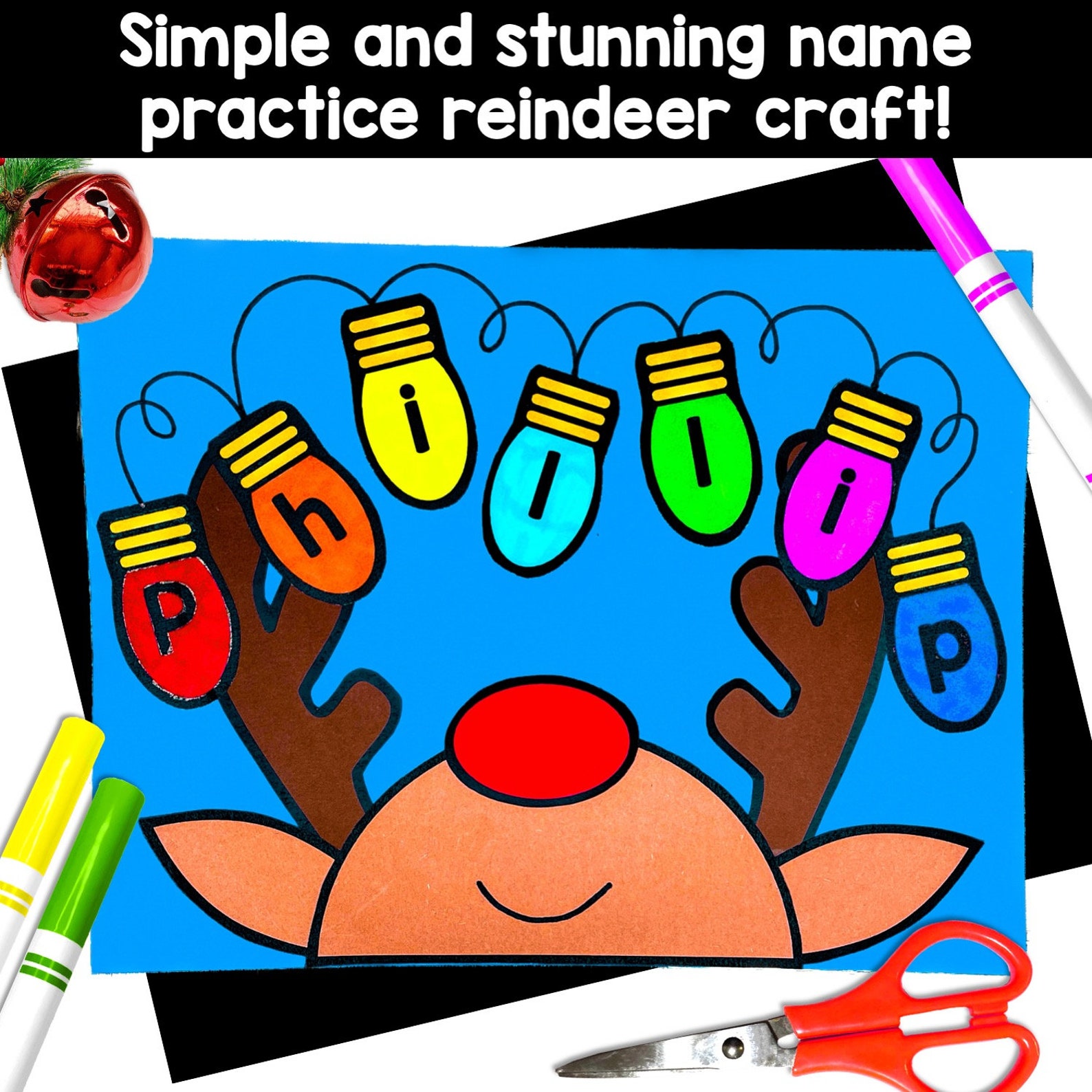 Reindeer Craft Paper Template for Kids | Kids Christmas Crafts ...