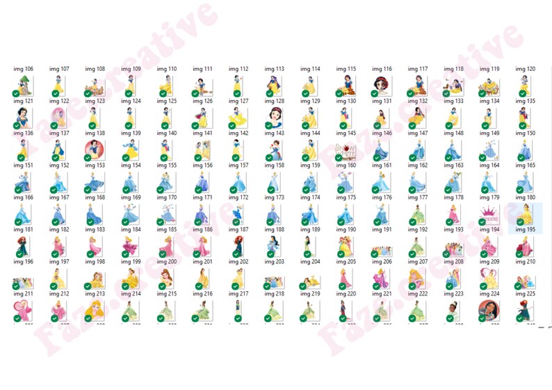 Princess PNG, Clip Art, Instant Download, Belle, Jasmine, Ariel ...