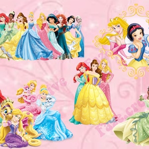Princess PNG, Clip Art, Instant Download, Belle, Jasmine, Ariel ...