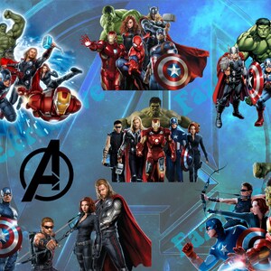 Avengers Clip Art PNG Images, Marvel Birthday (instant Download) - Etsy
