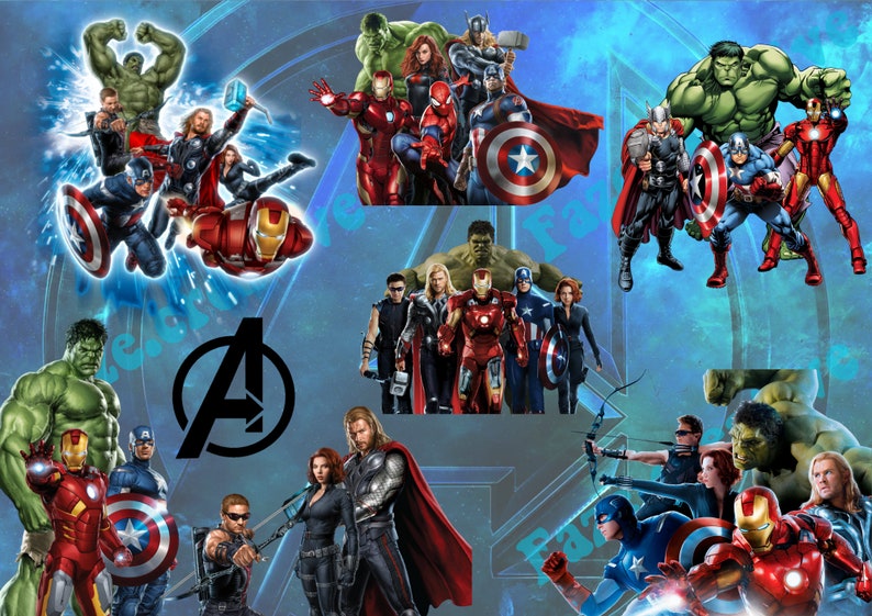 Avengers Clip Art PNG Images, Marvel Birthday (instant Download) - Etsy