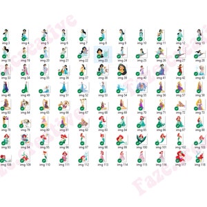 Princess PNG, Clip Art, Instant Download, Belle, Jasmine, Ariel ...