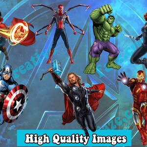 Avengers Clip Art PNG Images, Marvel Birthday (instant Download) - Etsy