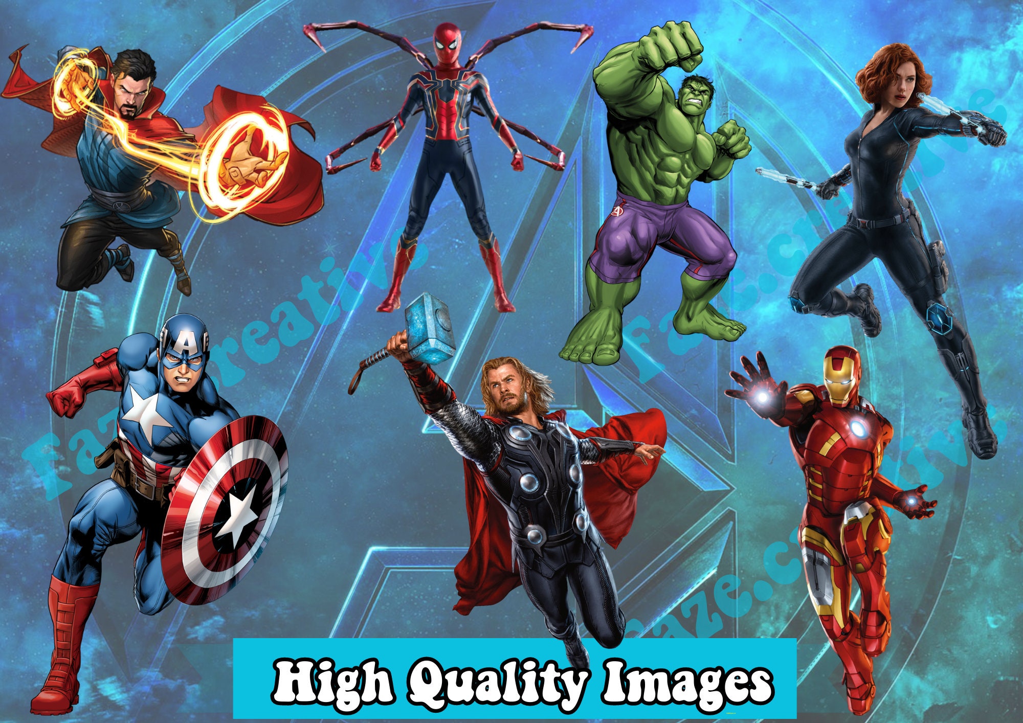 Avengers Clip Art PNG Images, Marvel Birthday (instant Download) - Etsy