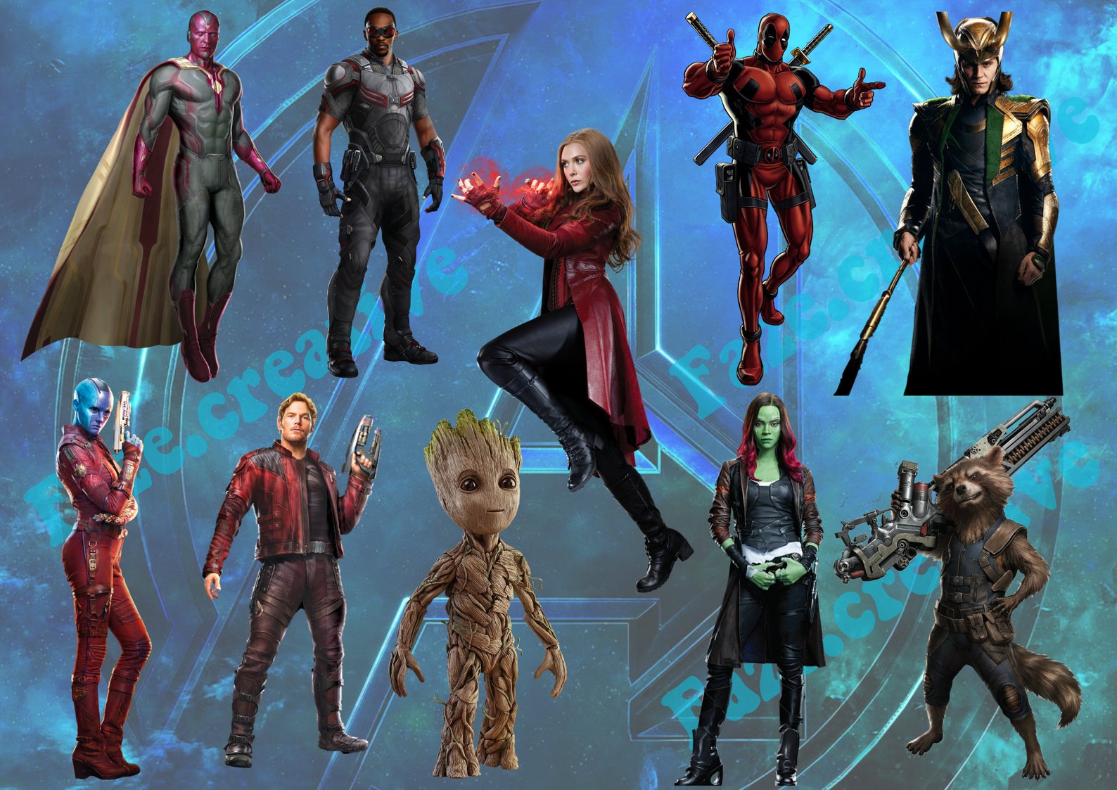 Avengers Clip Art PNG Images, Marvel Birthday (instant Download) - Etsy