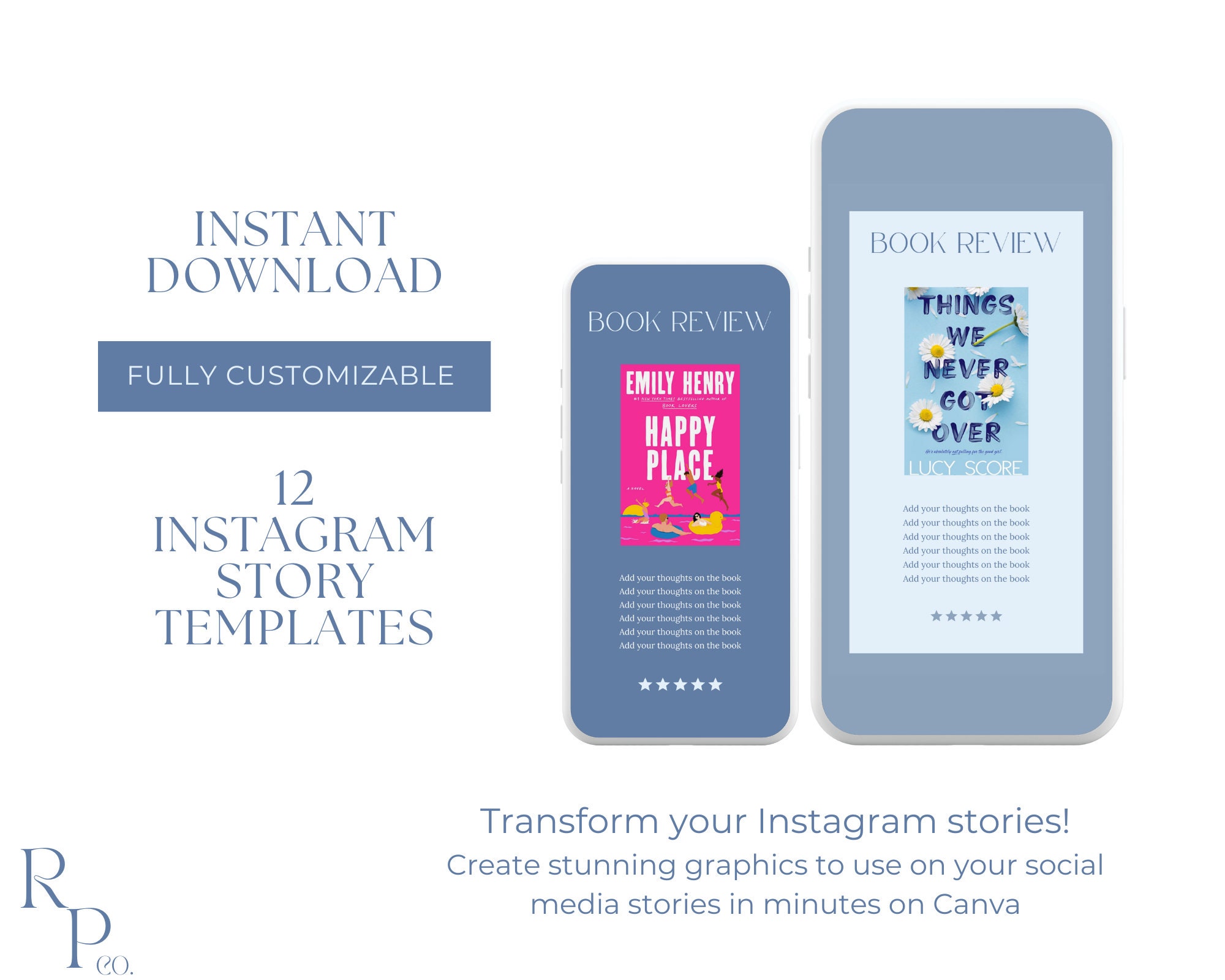 Minimalist Bookstagram Complete Bundle 40 Templates | Story and Post ...