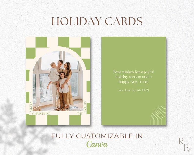 2023 Holiday Card Printable Editable Canva With Photo Template ...