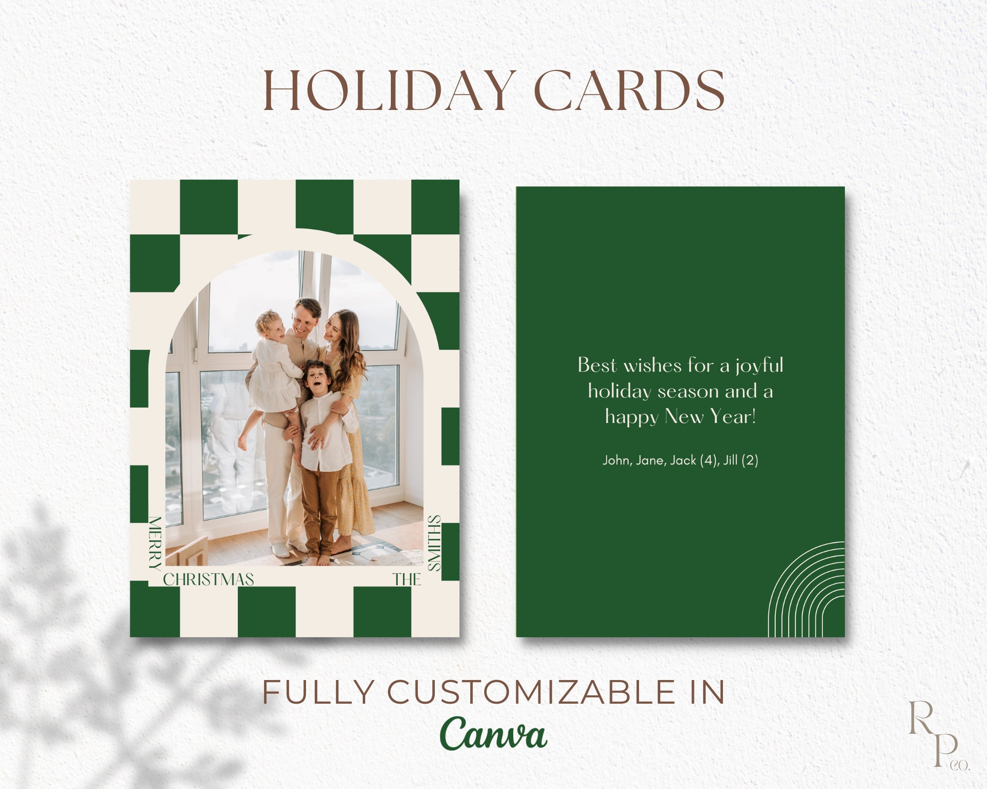 2023 Holiday Card Printable Editable Canva With Photo Template ...