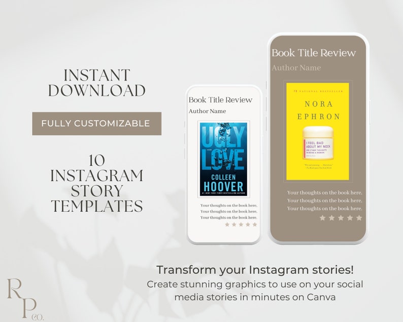 Book Instagram Story Templates and Highlight Covers & Instagram ...