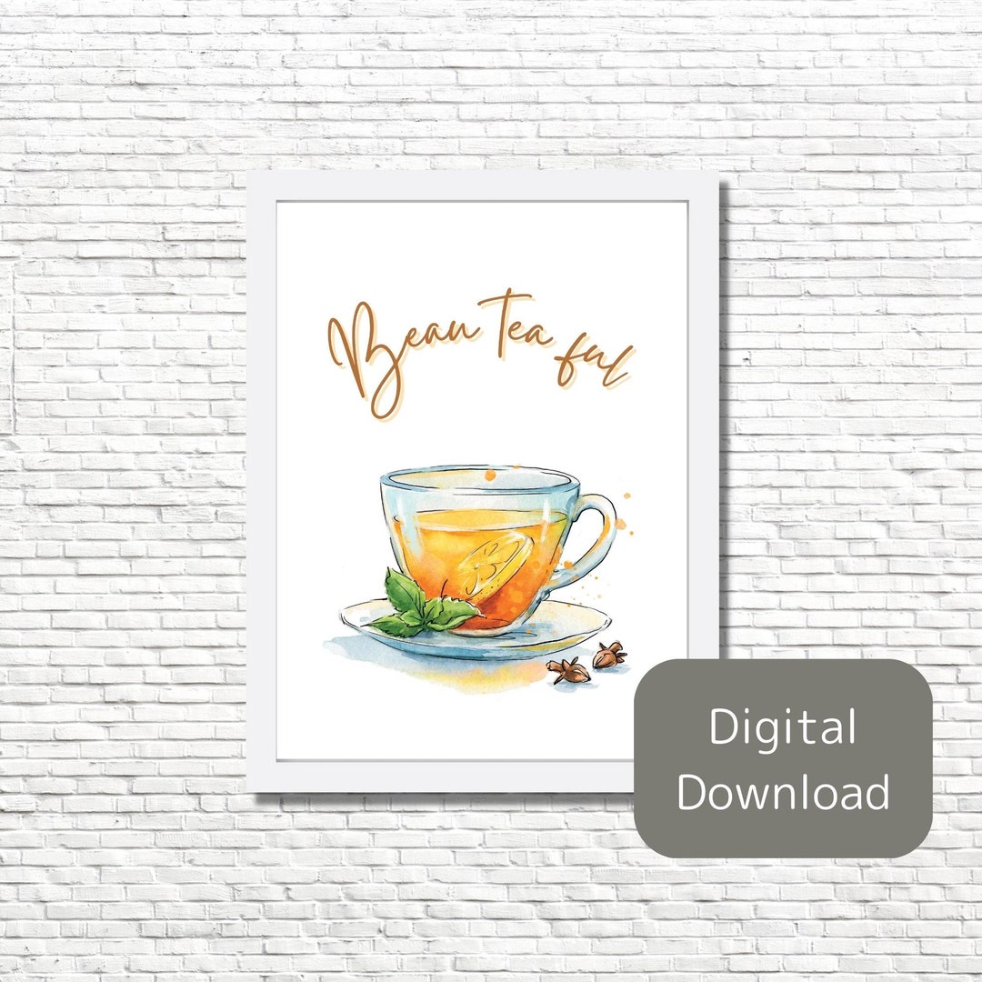 Tea Poster Tea Wall Art Tea Wall Decor Kitchen Tea Tea - Etsy