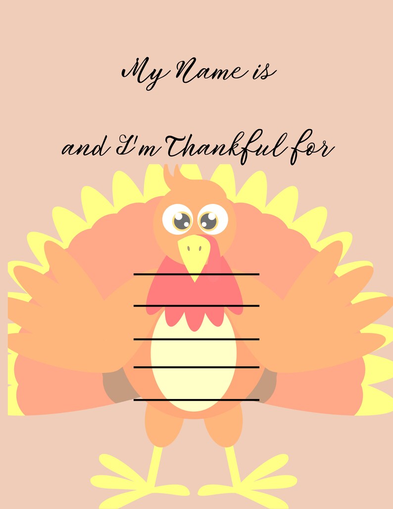 I'm Thankful for Template Turkey #thanksgiving Project#thanksgiving ...