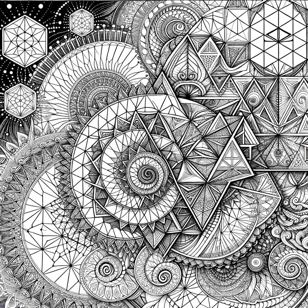 Sacred Geometry Adult Coloring Book Pages 6 Pack expert Level - Etsy
