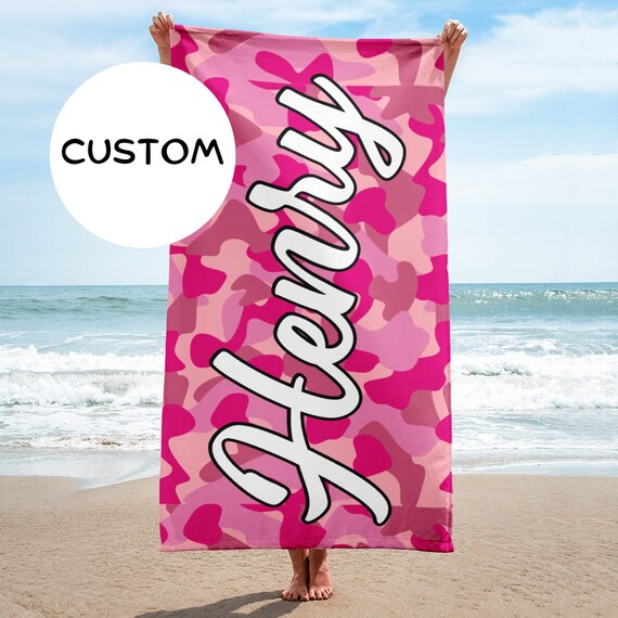 Personalized Army Camouflage Towel Custom Name Military Beach Towel Camo Lover Towel Military Bath Towel Personalized Gift for Military Etsy UK