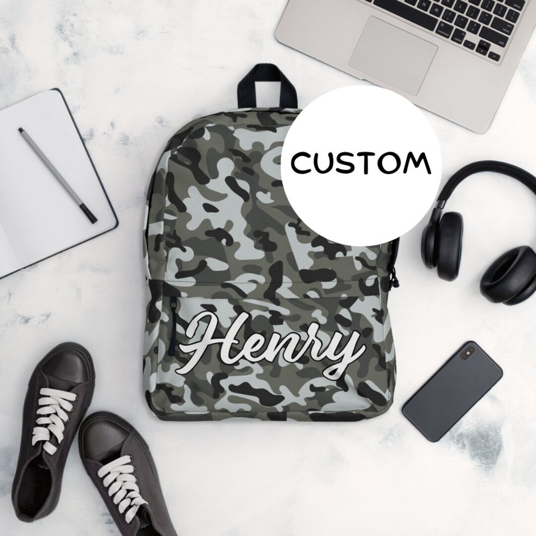 Made to Order Military Camo Backpack Back to School, Personalized Army ...