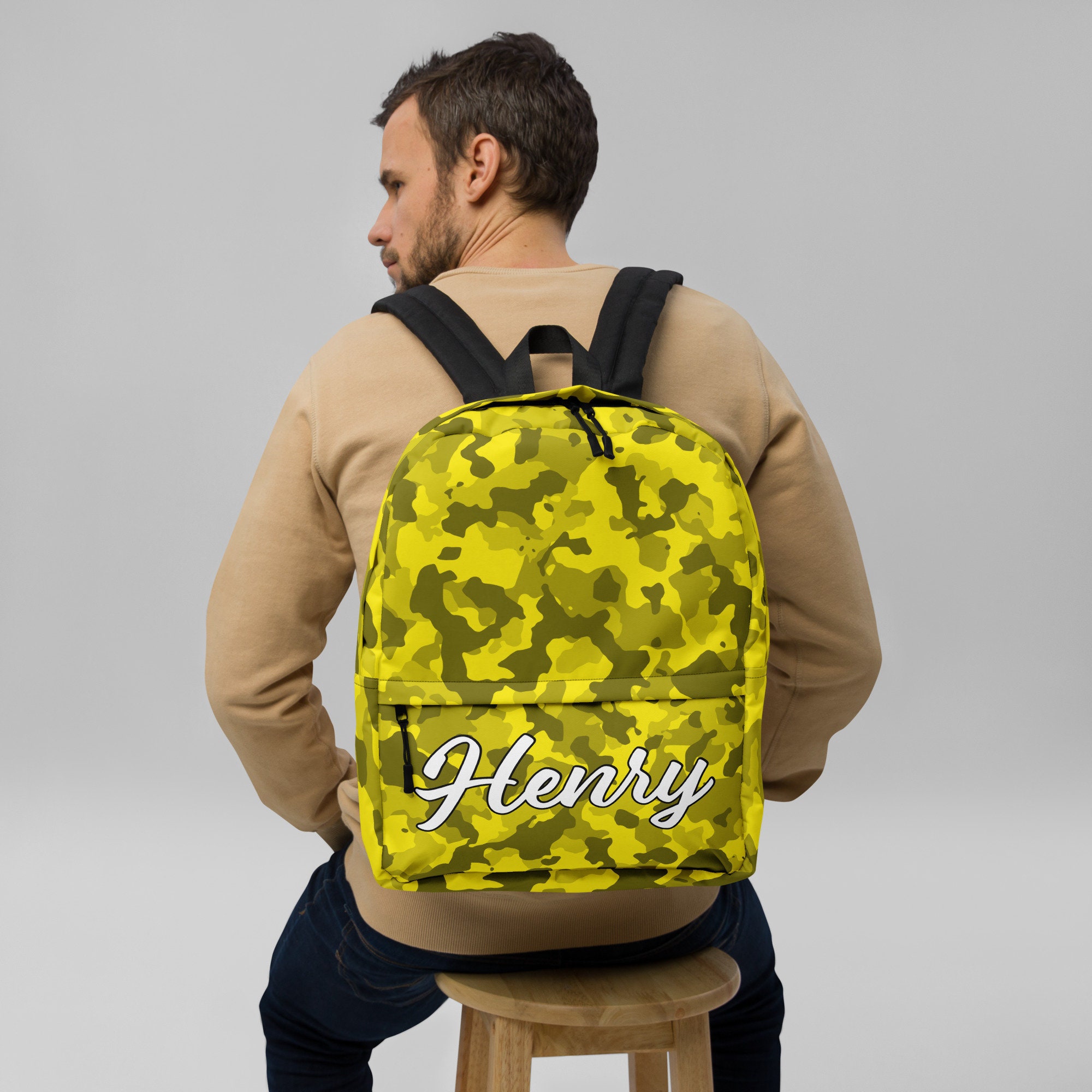 Custom Name Military Themed Backpack, Personalized Army Camo Backpack ...
