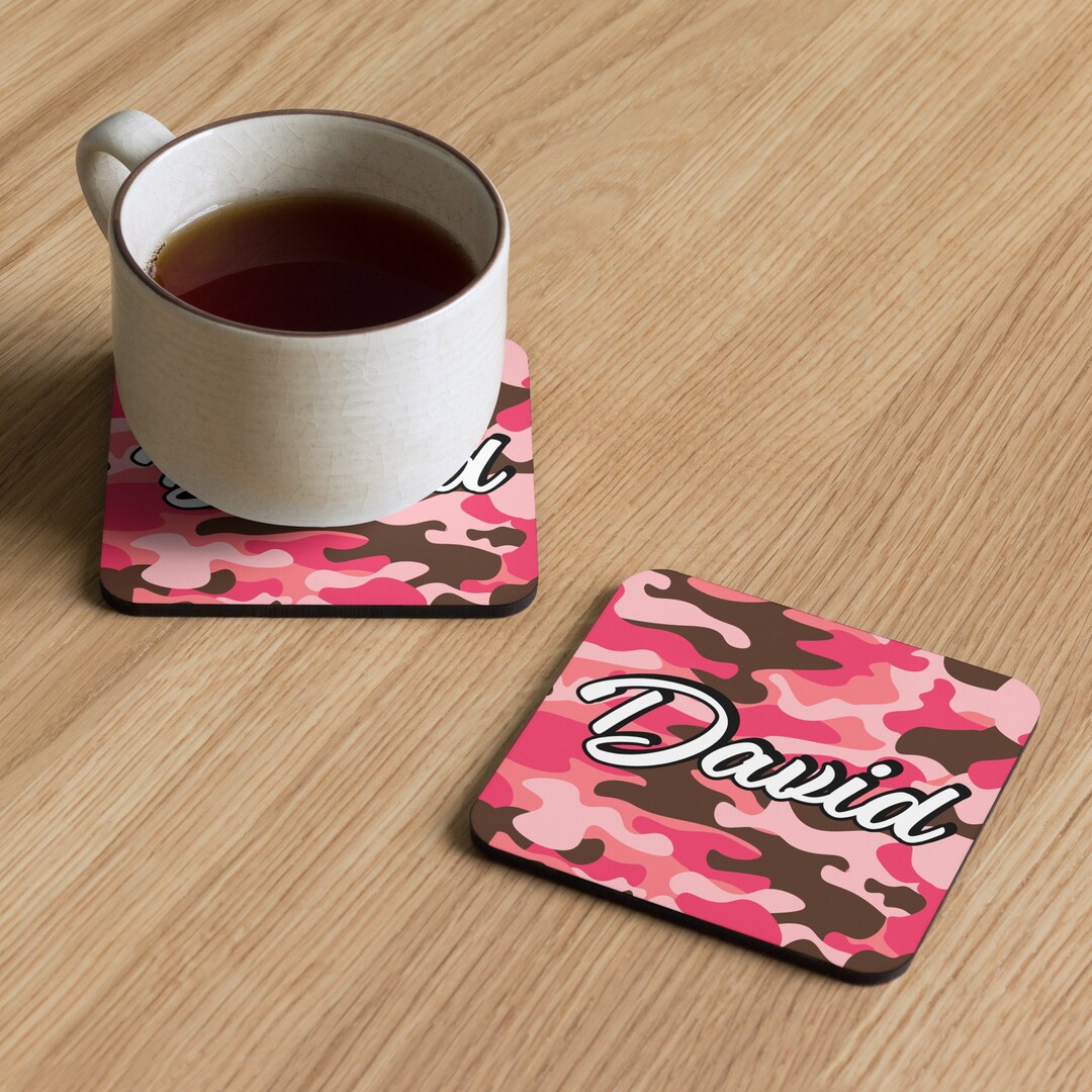 Personalized Army Camouflage Coaster Set, Custom Name Military Inspired ...