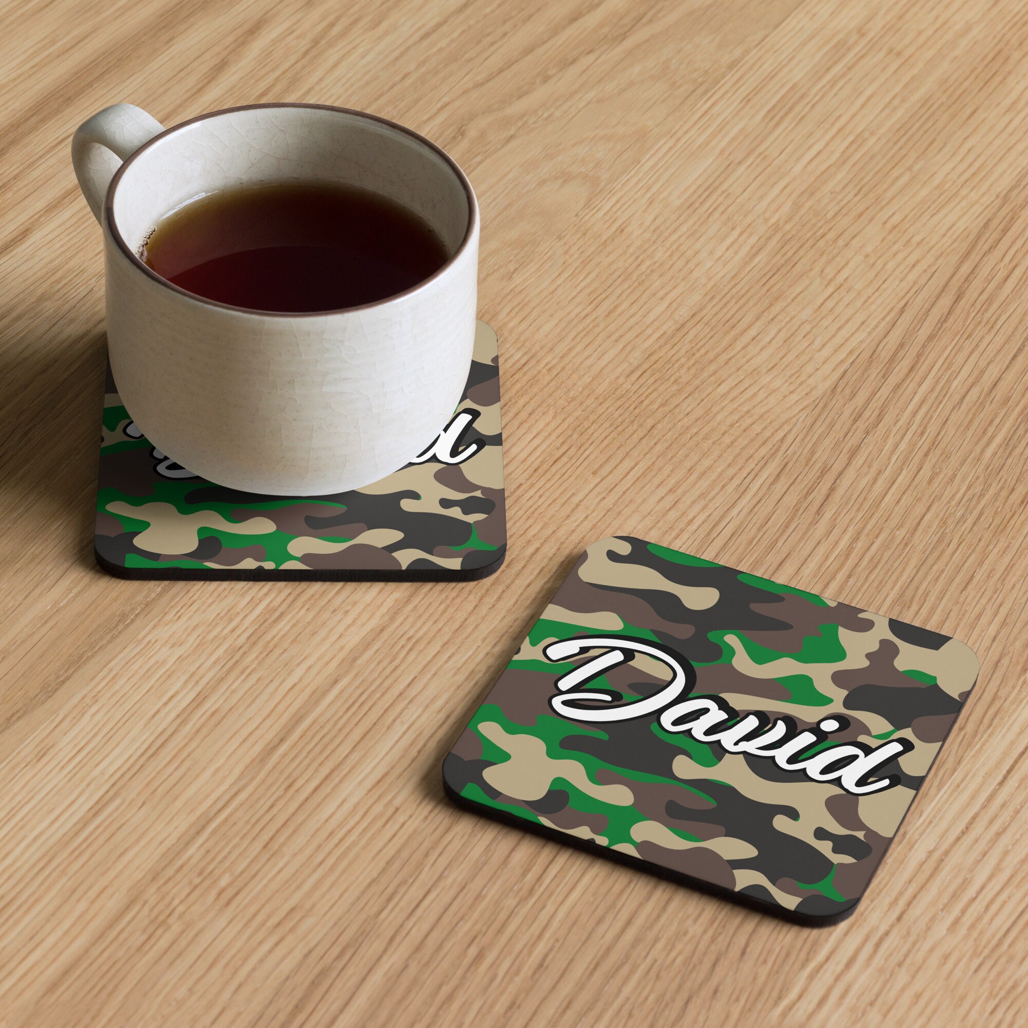 Personalized Army Camouflage Coaster Set Custom Name Military - Etsy