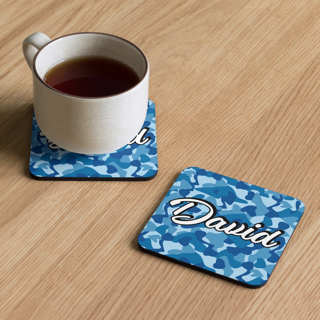 Personalized Army Camouflage Coaster Set, Custom Name Military Inspired ...