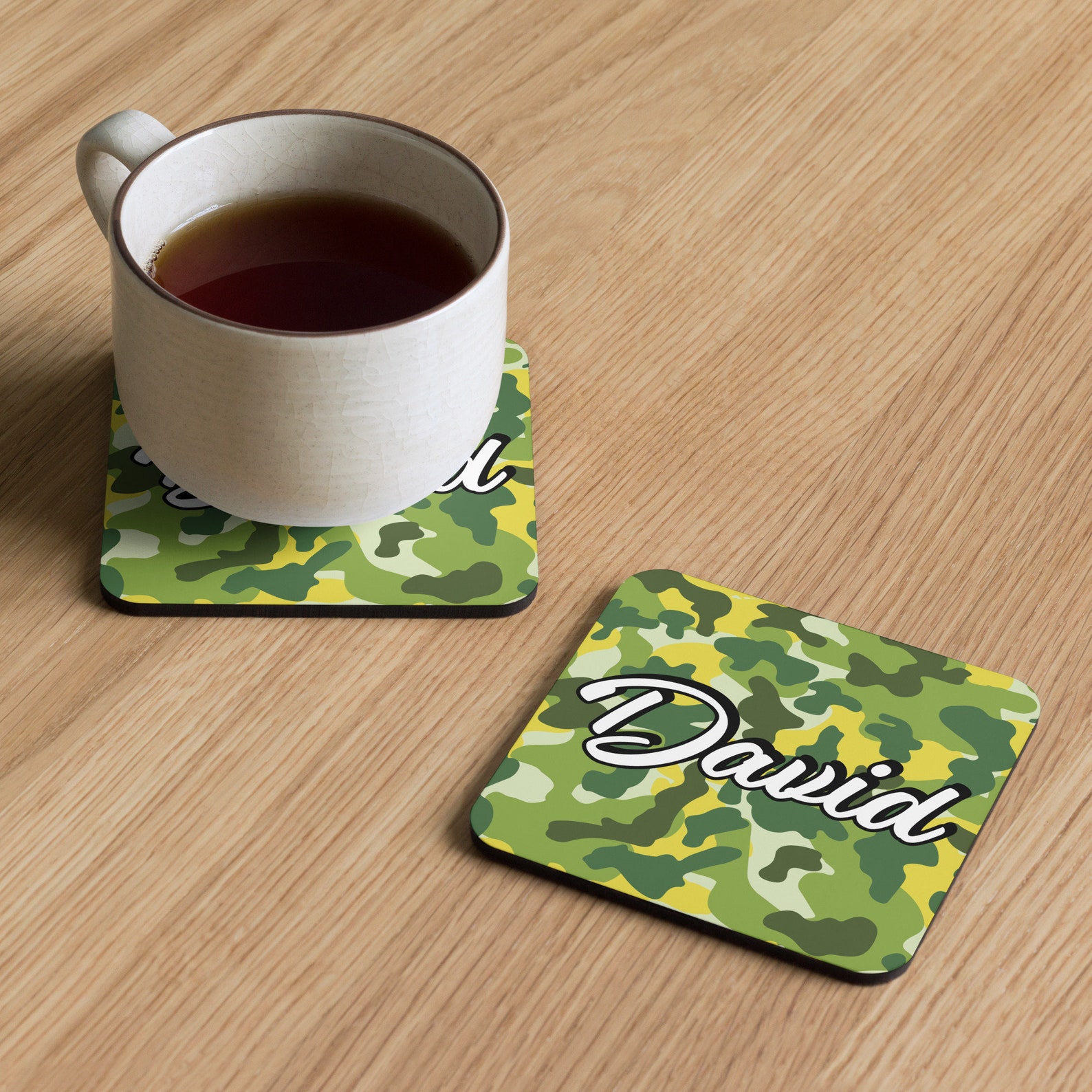 Personalized Army Camouflage Coaster Set, Custom Name Military Inspired ...