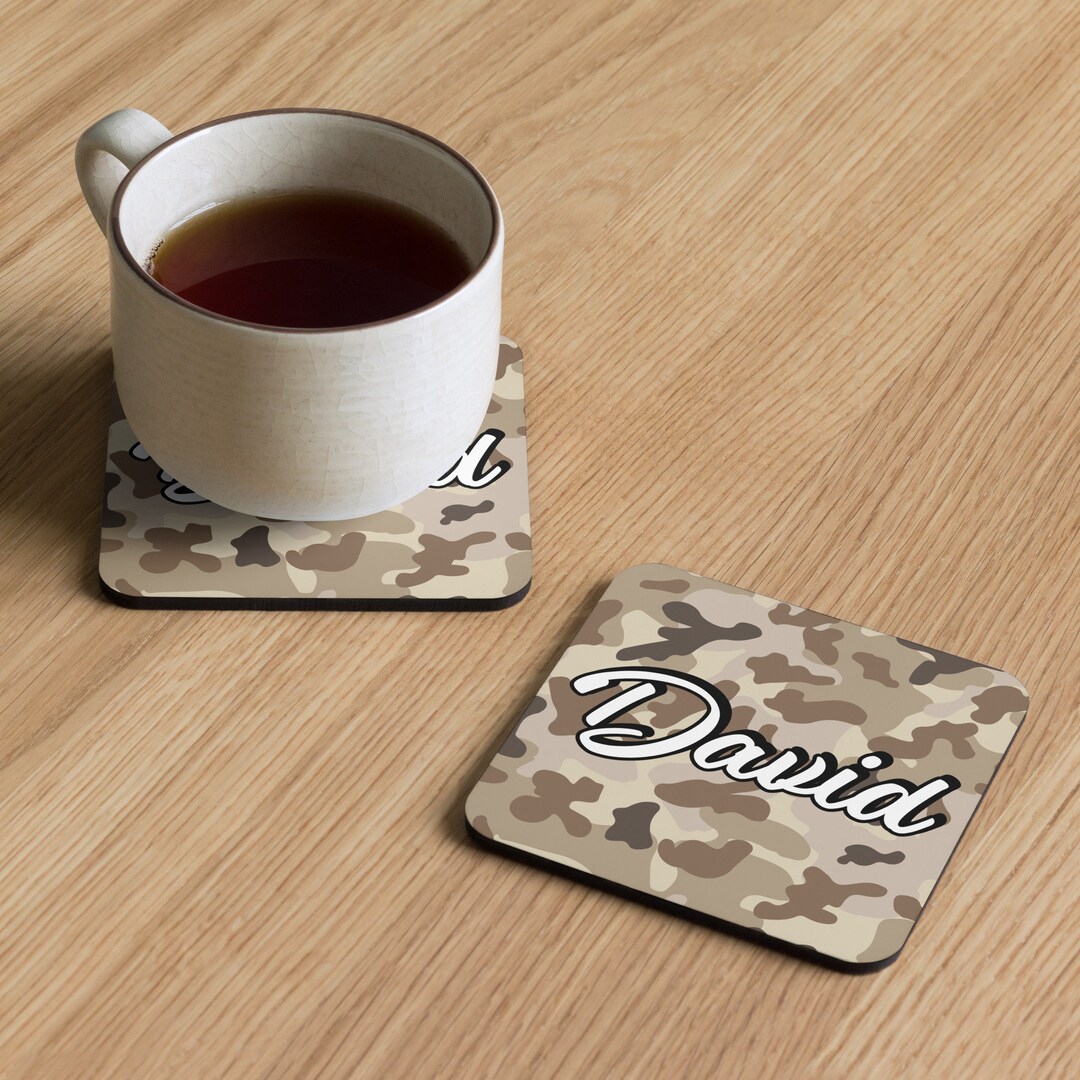 Personalized Army Camouflage Coaster Set Custom Name Military - Etsy