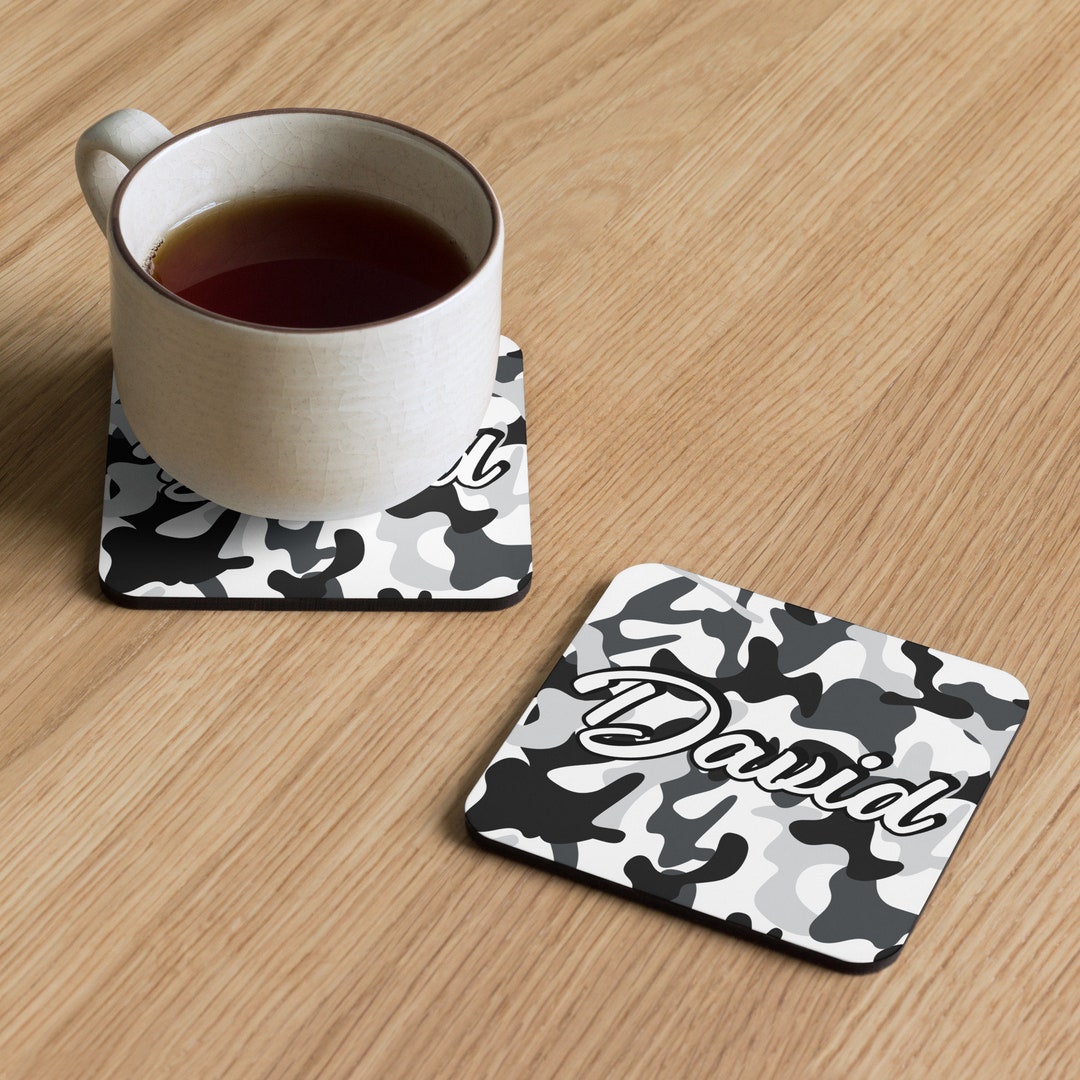 Personalized Army Camouflage Coaster Set, Custom Name Military Inspired ...