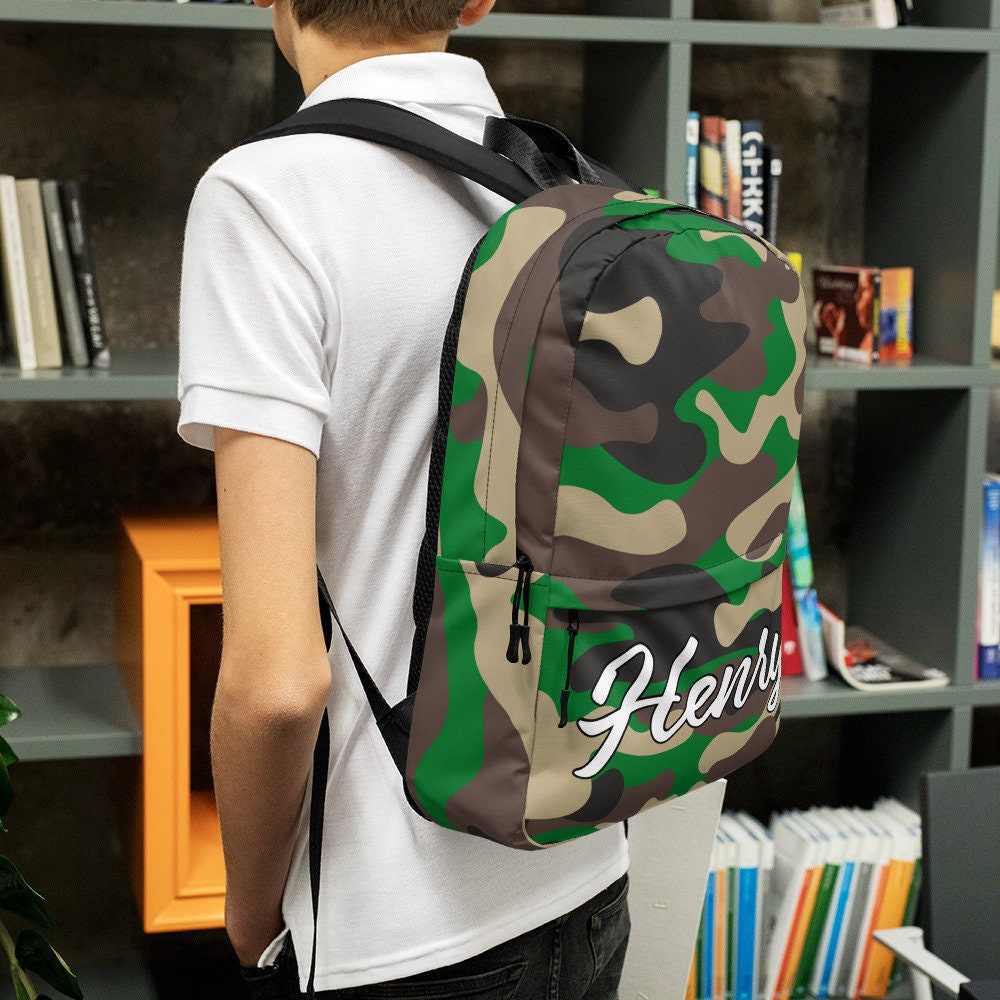 Custom Name Military Themed Backpack, Personalized Army Camo Backpack ...