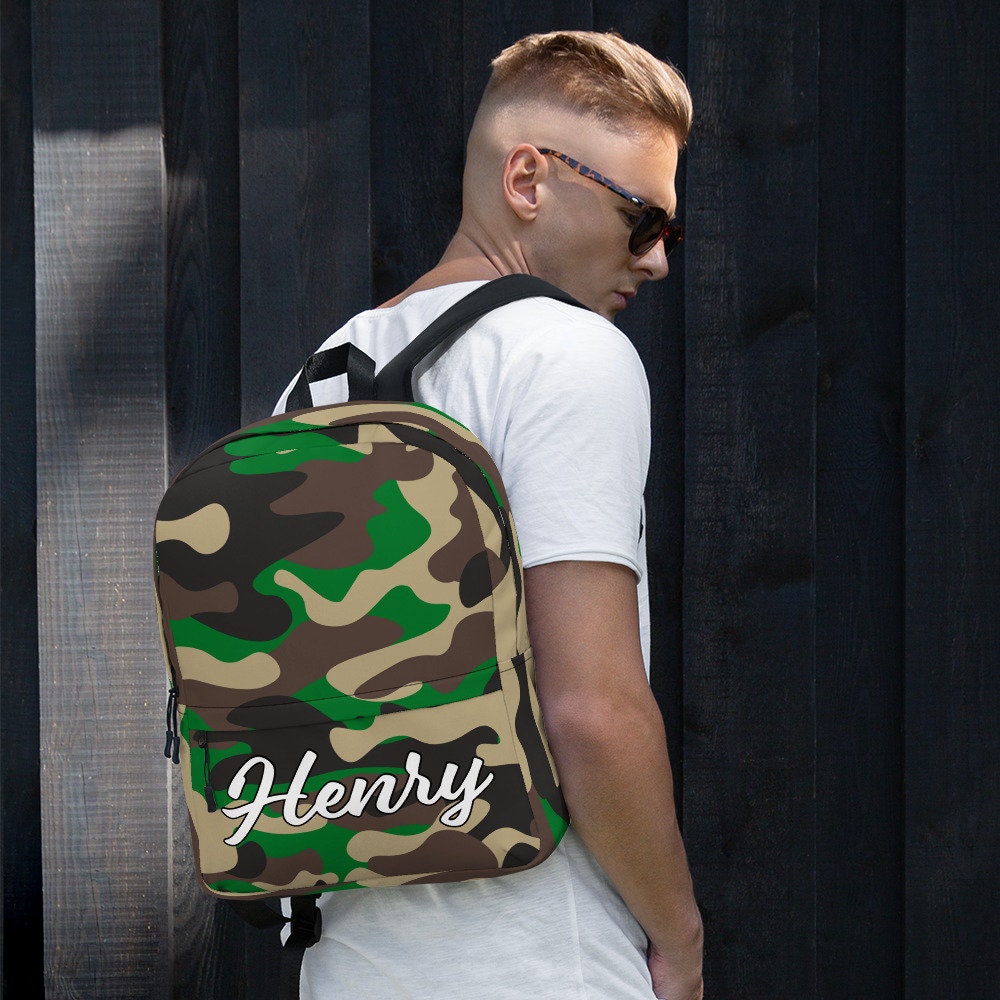 Custom Name Military Themed Backpack, Personalized Army Camo Backpack ...
