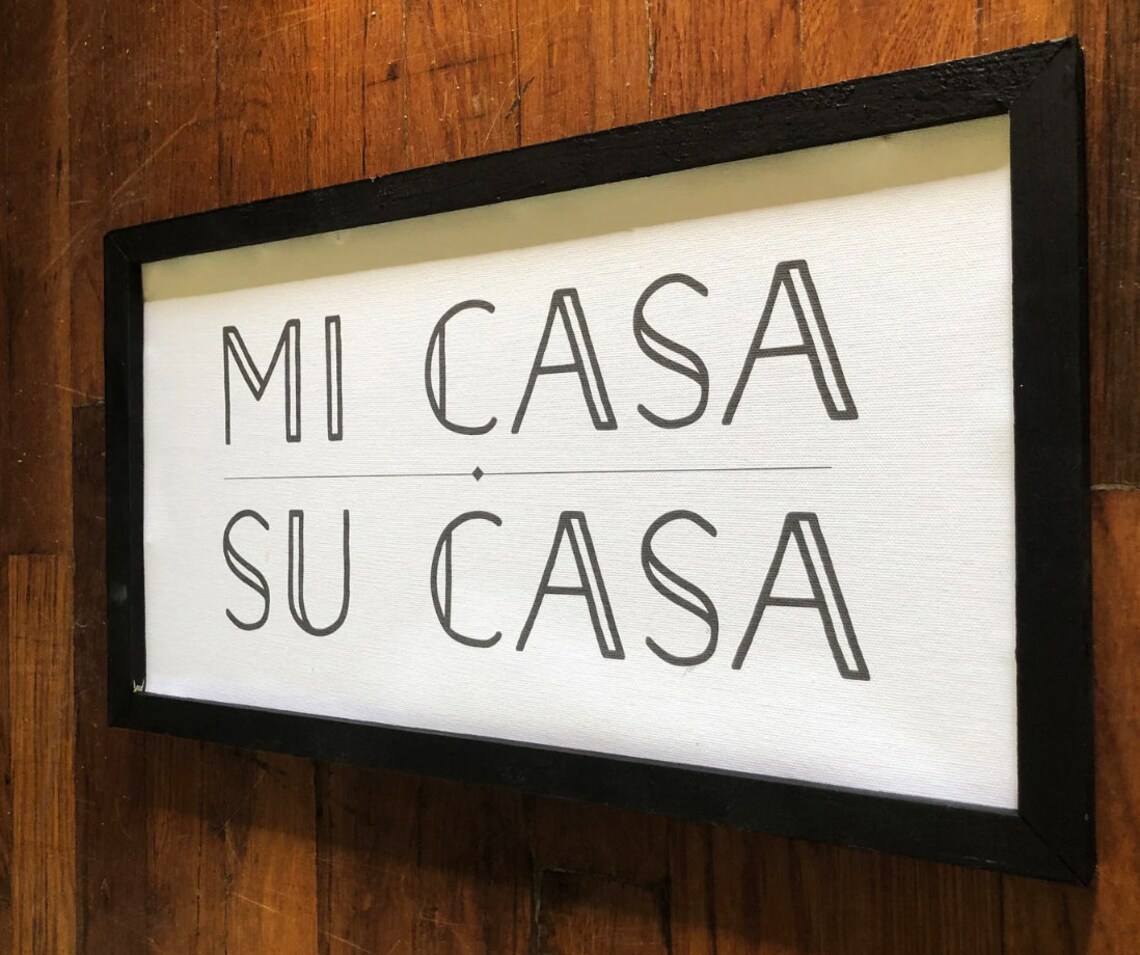 Mi Casa Su Casa, Spanish My House is Your House Framed Canvas Print 9.5 ...
