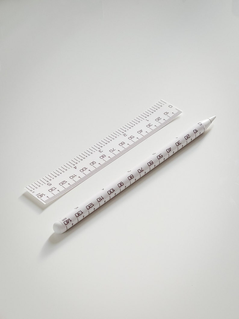 The Rulerwrap for Apple Pencil (gen I + II) Vinyl Ruler Skin for Stylus ...