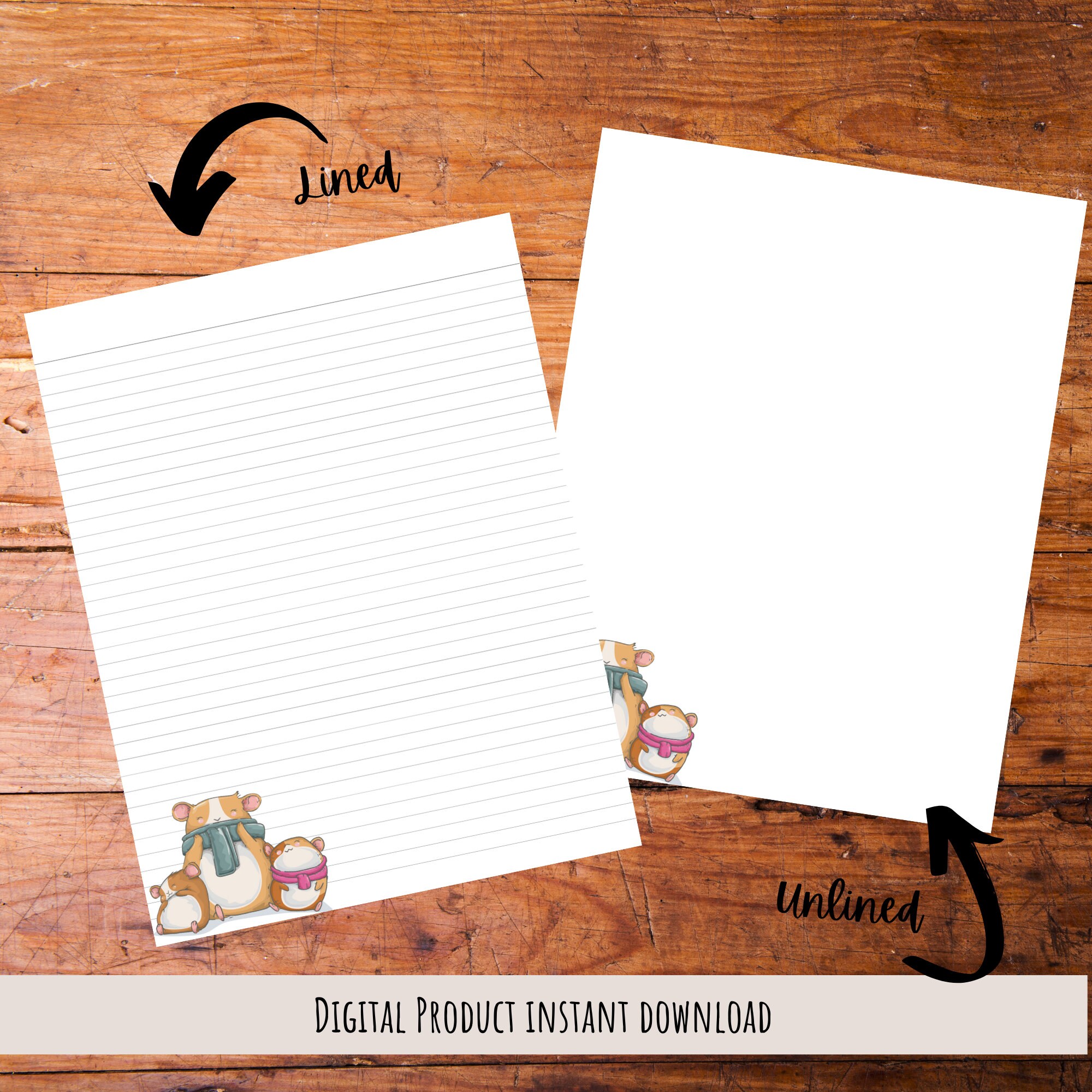 Guinea Pig Family Stationery Set/guinea Pig Writing Paper/animal ...